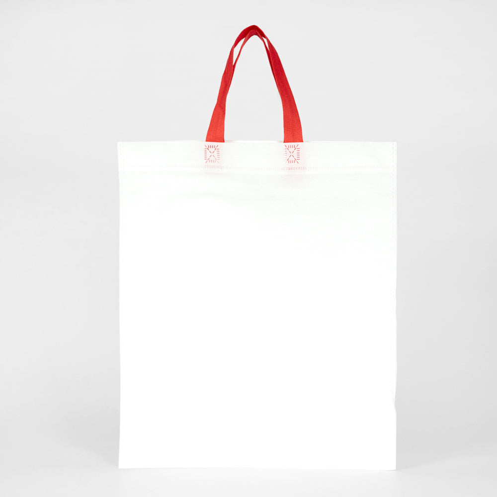 Tela Çanta Ultrasonik - Kırmızı Kulplu - 35x40cm (Körüksüz) – istecanta.com